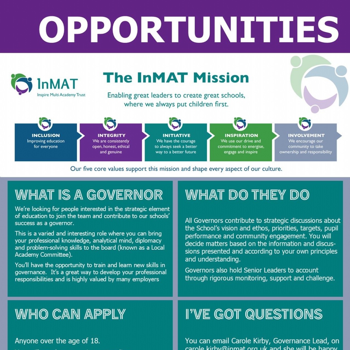INMAT - Ready for a Challenge? Become a Governor!